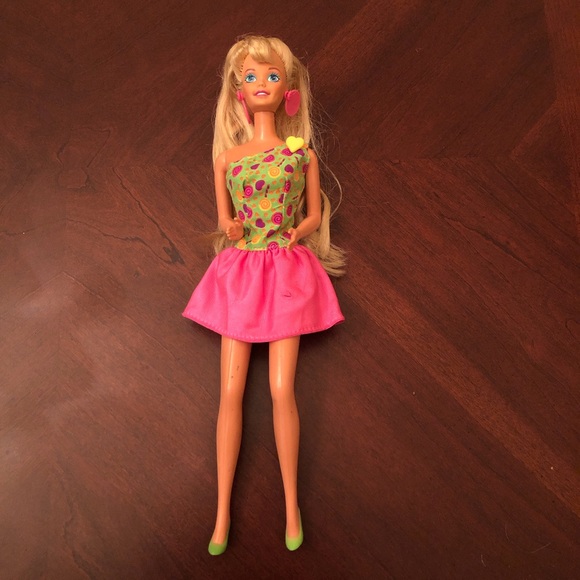 Barbie | Toys | 991 Barbie Doll With Pink And Green Dress | Poshmark
